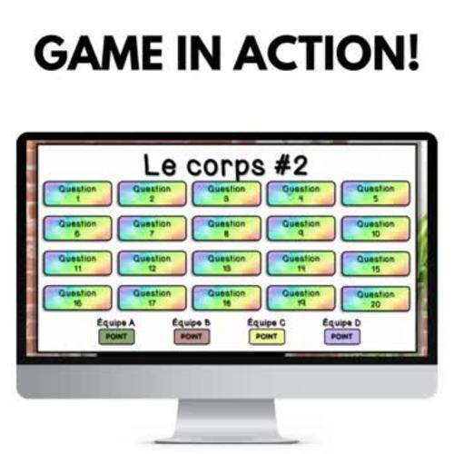 Corps Humain 2 Vocabulaire | HUMAN BODY FRENCH VOCABULARY GAME | TPT
