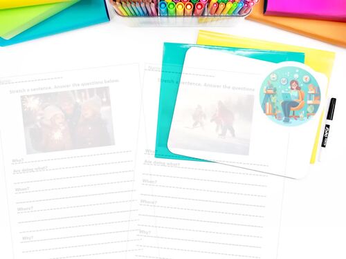 Winter Stretch a Sentence Worksheets with real photos (no prep) | TPT