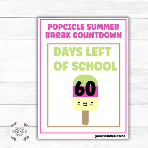End of the Year Popsicle Summer Break Countdown Activity by ...