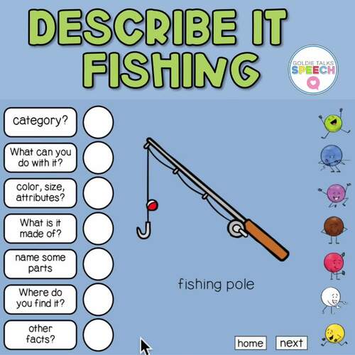 Describe It : Fishing Boom Cards by GoldieTalks Speech | TPT