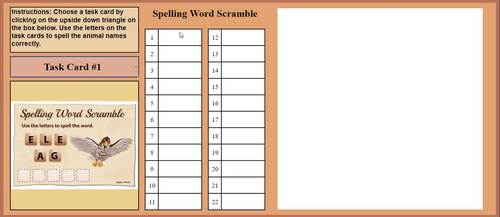 Digital Pixel Art NO PREP Task Cards Spotted Pig Spelling Word Scramble