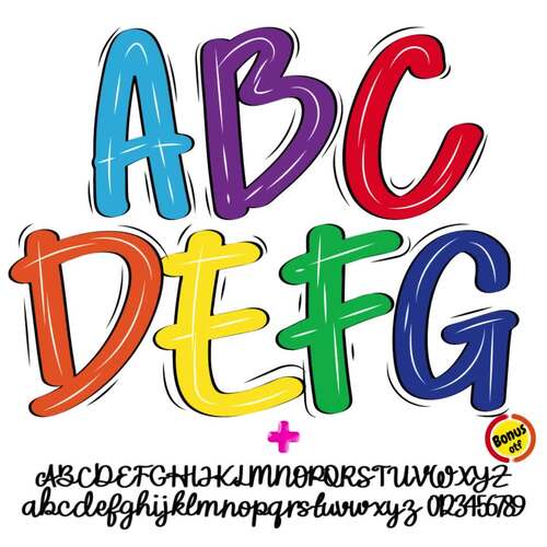 Bright Scribble Alphabet bulletin board letters bundle for teachers