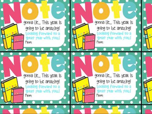 Notebook Beginning of Year Gift Tag-Note gonna lie...This year is going ...