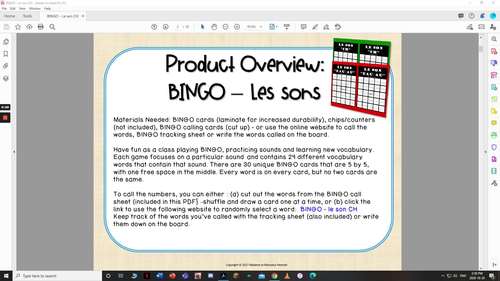BINGO - Le son CH French Sound BINGO by Madame et Monsieur Hartnell