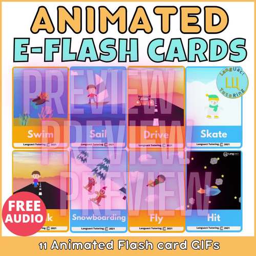 Verb Boom Cards Flashcards | with audio for commercial use | TPT