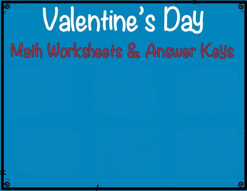 Valentine's Day Themed Kindergarten ELA and Math Worksheets | TPT