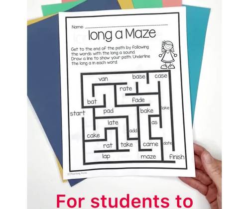 Long Vowel Activities, Phonics Games, & Worksheets for Reviewing Long A ...