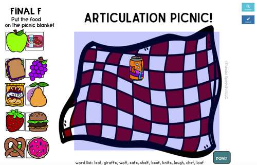 Articulation Picnic BOOM Cards: Early Sounds (Distance Learning)