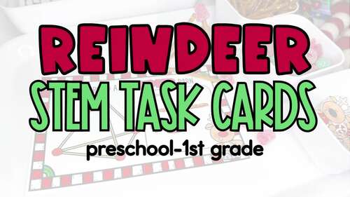 Reindeer STEM Card Activity - Christmas Math Game Preschool, Pre-K ...