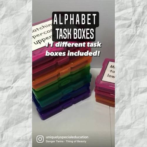 Alphabet Task Boxes by Uniquely Special Education | TPT