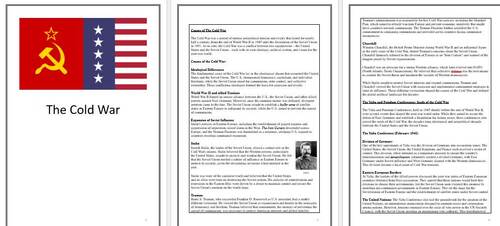 The Cold War - Unit Student Booklet US History AP World History Euro ...