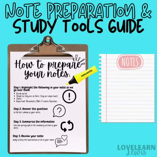 Note-Taking Mastery and Review Guide by LoveLearnLewis | TPT