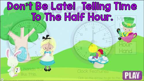Telling Time to the Half Hour Self-Graded PowerPoint and Google Digital ...