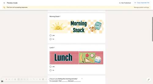 Daily Morning Check-ins - use for attendance, lunch count and SEL