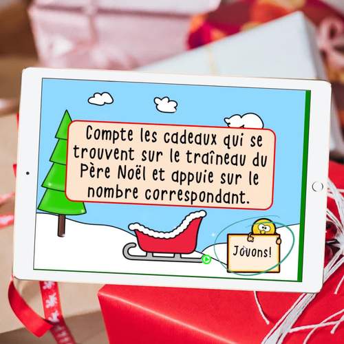 Cherche les nombres de 0 à 10 | Le traîneau | Counting in French Boom cards