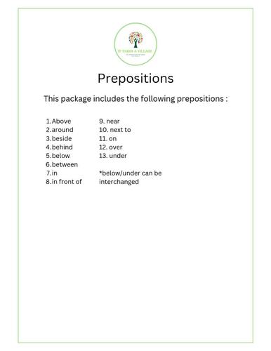 Prepositions-identify and label-3 sets, 13 targets | TPT