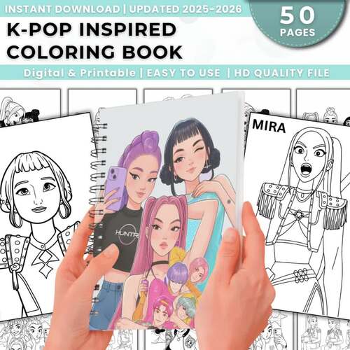 printable coloring pages kpop demon hunters