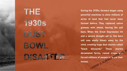 The Dust Bowl Disaster & Soil Erosion PowerPoint Case Study with Research