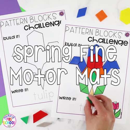Spring Fine Motor Math Mats by Pocket of Preschool - Jackie Kops