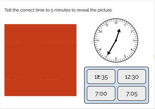 Math Telling Time to 5 Minutes Halloween Picture Reveal Boom™ Card Deck