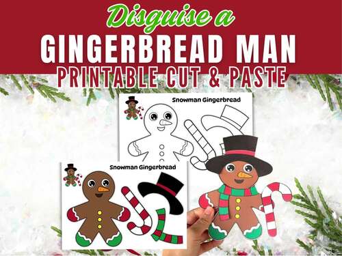 Disguise a Gingerbread Man as a Snowman Kids Craft for Christmas Activities
