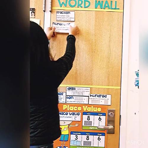 Math Word Wall 3rd Grade (Common Core Aligned) - Fractions and Geometry