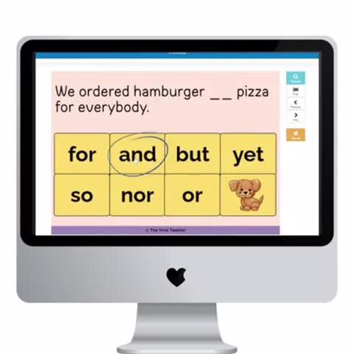 Conjunctions Parts of Speech Review & Language Activity Boom™ Cards