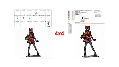 Stylish Honey Lemon Big Hero 6 movie character embroidery designs - Instant Down