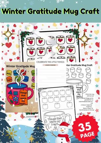 Winter Gratitude Mug Craft by FUN Teaching Garden | TPT