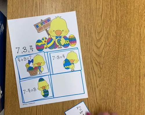 Easter Fact Families Center for Grades 1-2/Related Math Facts Practice