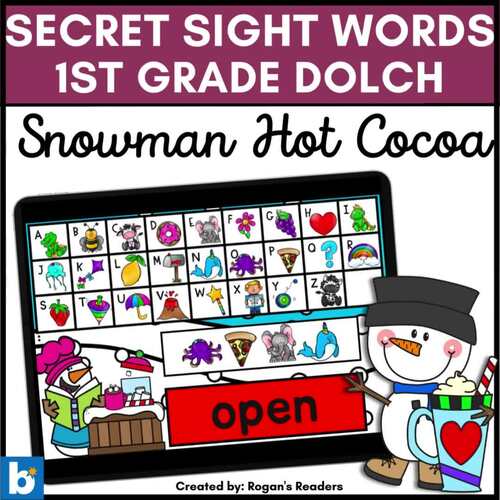 1st Gr. Winter Sight Words Activity - Boom Cards Mystery Words Digital ...