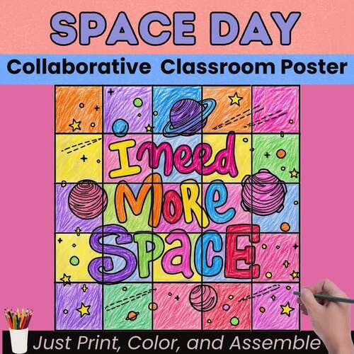 Solar System Collaborative Art Project | Space Day Coloring Page by ...