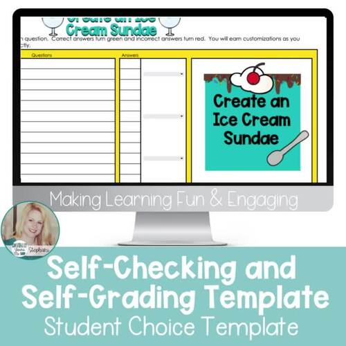 Commercial Create an Ice Cream Sundae Self-Checking Task Card Template ...