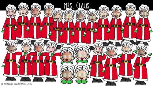 Mrs Claus clip art, Christmas clip art COMBO PACK by Melonheadz Clipart