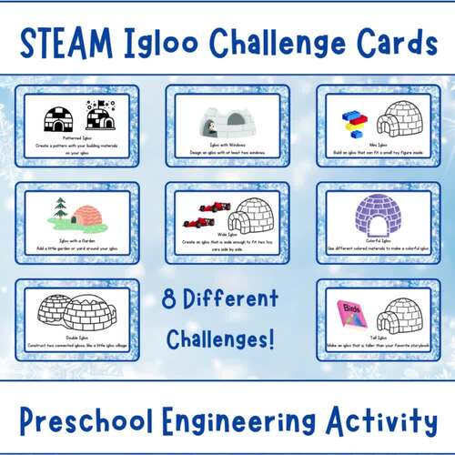 Igloo Build Challenge | Preschool Engineering Cards for STEAM Learning