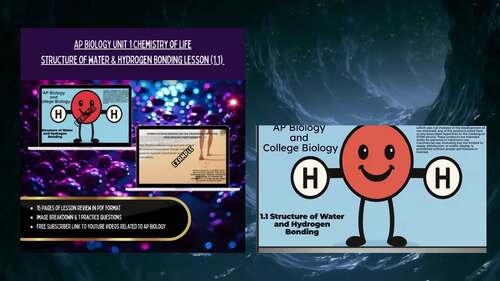 AP Biology UNIT 1 Chemistry of Life 1.1 Structure Water & Hydrogen Lesson