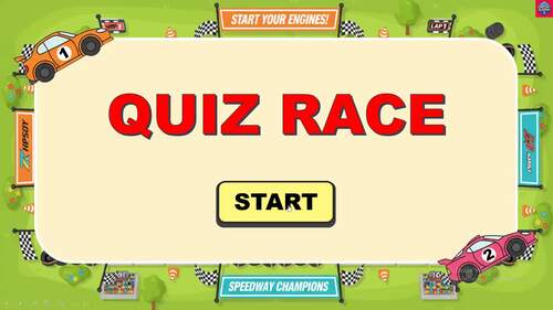 Quiz Race PowerPoint Game Template | Editable Classroom Car Race Game ...