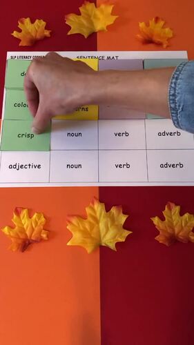 Fall Vocabulary Parts of Speech Nouns, Verbs, Adjectives, Adverbs