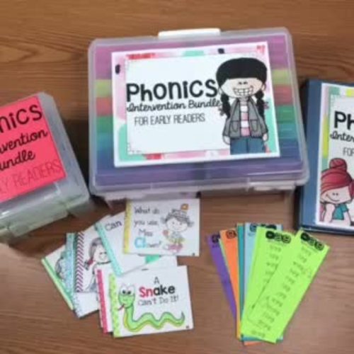 Phonics Intervention Kit BUNDLE Games Activities CVC Short & Long ...