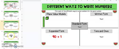 Different Ways to Write 2 Digit Numbers Place Value for Seesaw™ and Google™