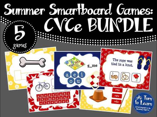 Summer Themed CVCe Smartboard Games BUNDLE (Smartboard/Promethean Board)