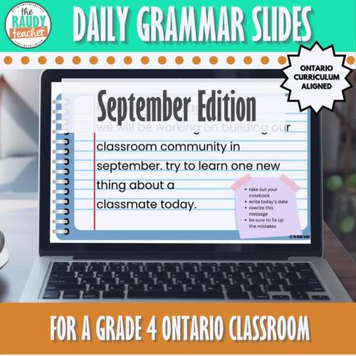 Grade 4 September Daily Grammar Slides | Ontario Language Curriculum