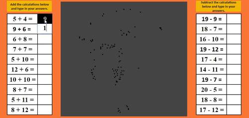 Halloween Owls Addition and Subtraction to 20 Pixel Art Mystery Reveal