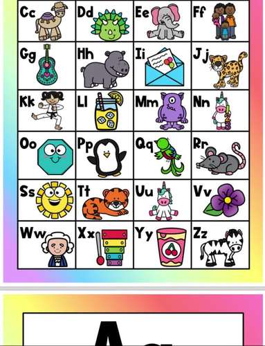 Pastel Rainbow Cognates Alphabet by La Maestra Pati Bilingue | TPT