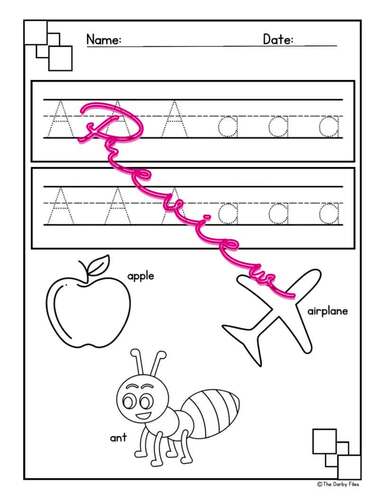 Alphabet Tracing Practice and Coloring Sheet by The Darby Files | TPT