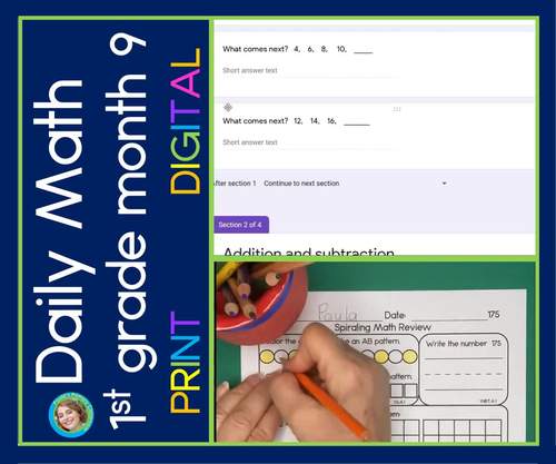 1st Grade Daily Math Spiral Review | Morning Work | Print and Digital ...