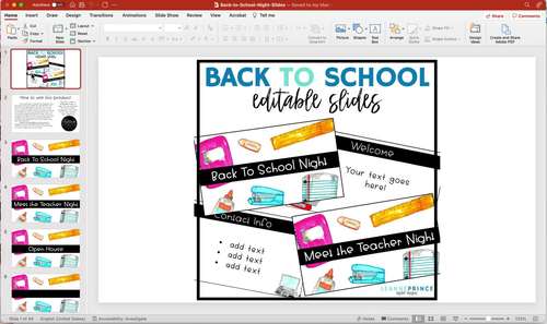 Back to School Night (Meet the Teacher Night) EDITABLE SLIDES by Leanne ...