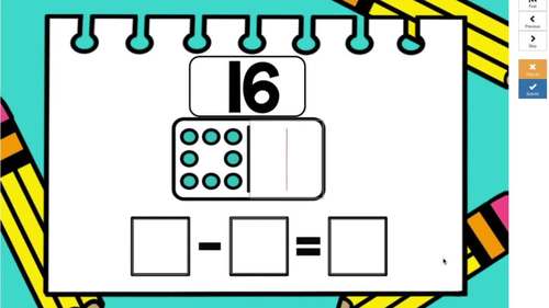 Missing Addends Domino Subtraction by Recursos Arcoiris | TPT
