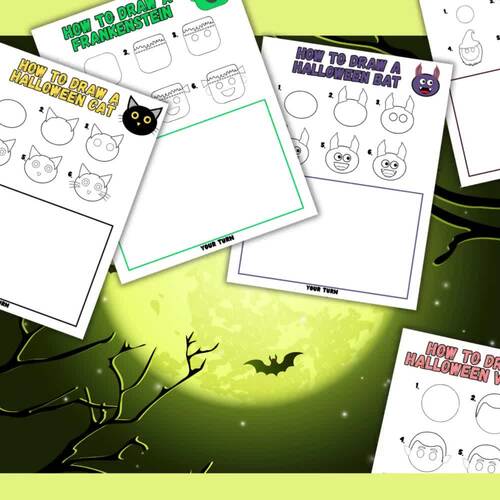 Step-by-Step Halloween Art | Halloween Directed Drawing Activity