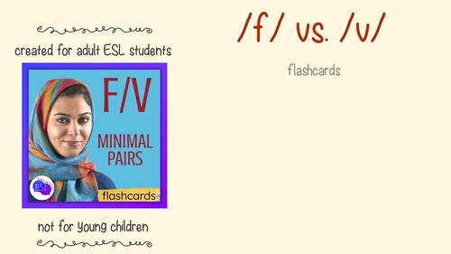 F V Minimal Pair FLASHCARDS for Adult ESL Pronunciation by Rike Neville